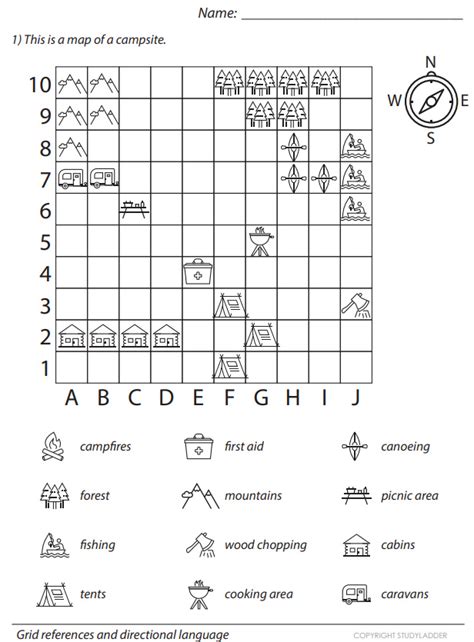 Grid References And Directional Language Studyladder Interactive
