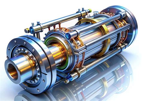 Isometric D Illustration Of A Particle Accelerator A Detailed Closeup View Of Cuttingedge