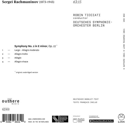 Sergei Rachmaninov Symphony No 2 Μουσική Προσφορά