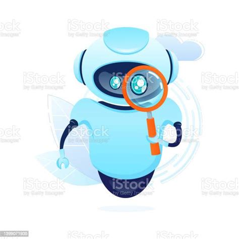 만화 스타일로 봇을 검색합니다 인공지능 아이소메트릭 벡터 벡터 일러스트 레이 션 인공지능에 대한 스톡 벡터 아트 및 기타 이미지