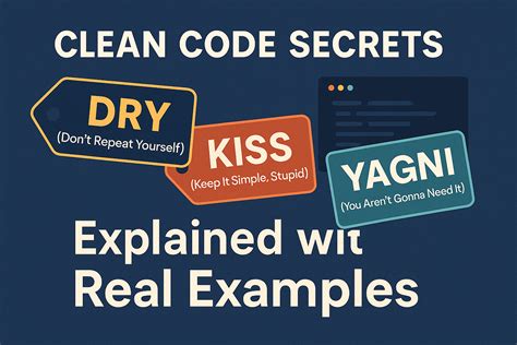 Clean Code Secrets Dry Kiss Yagni Explained With Real Examples By Amir Ali Js Decoded In