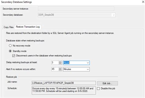 Data Disaster Recovery With Log Shipping