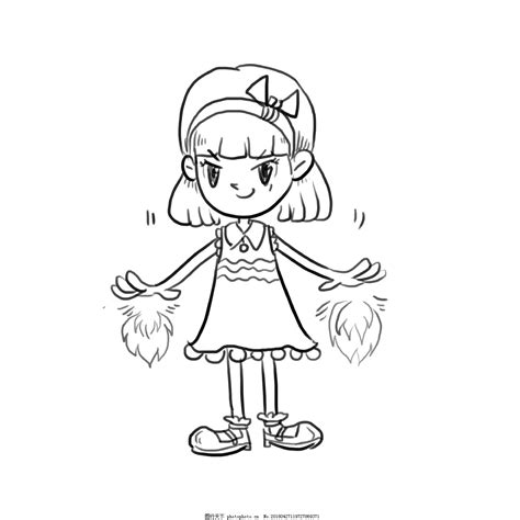 儿童节简笔速写手绘涂鸦玩火的小女孩图片 装饰图案 设计元素 图行天下素材网