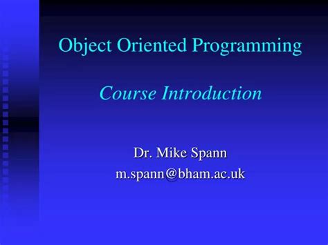 PPT Object Oriented Programming Course Introduction PowerPoint Presentation ID