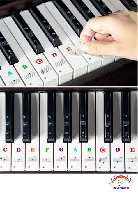 لیبل کلاویه های پیانو استیکر نت های پیانو آموزش پیانو کودکان