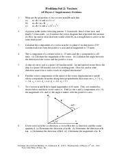 Vectors Pdf Problem Set Vectors AP Physics C Supplementary Problems What Are The