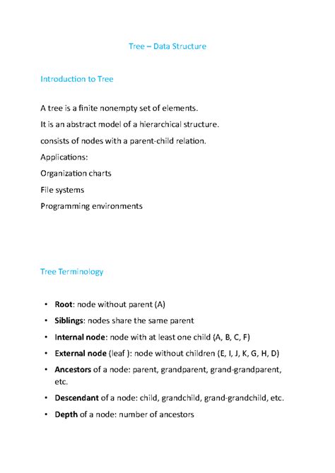 Tree Data Structure Tree Data Structure Introduction To Tree A Tree Is A Finite Nonempty Set