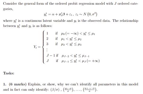 Consider The General Form Of The Ordered Probit