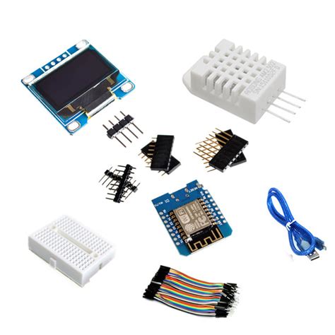 Esp8266 Weather Station Diy Kit Iot Starter Kits For With 096 Oled Display D1 Mini Wireless