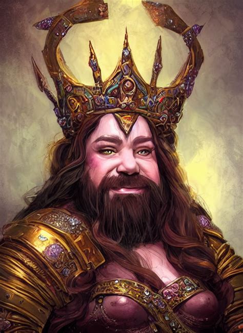 Krea Ai Dwarven Queen Wearing A Crown Ultra Detailed Fant