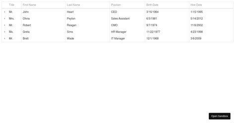 Row Selection DevExtreme Data Grid Forked Codesandbox