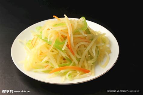 清炒土豆丝摄影图传统美食餐饮美食摄影图库昵图网