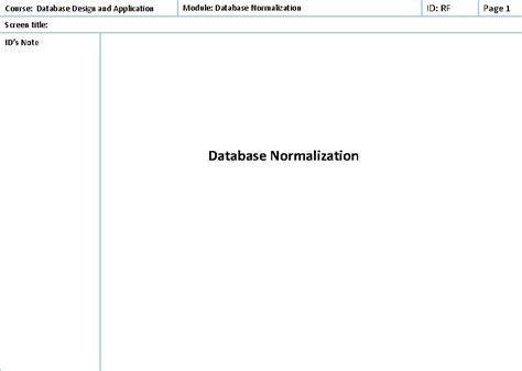 Course Database Design And Application Module Database Normalization