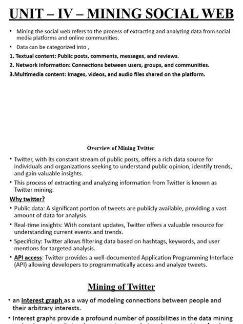 Unit Iv Mining Social Web Pdf World Wide Web Internet And Web