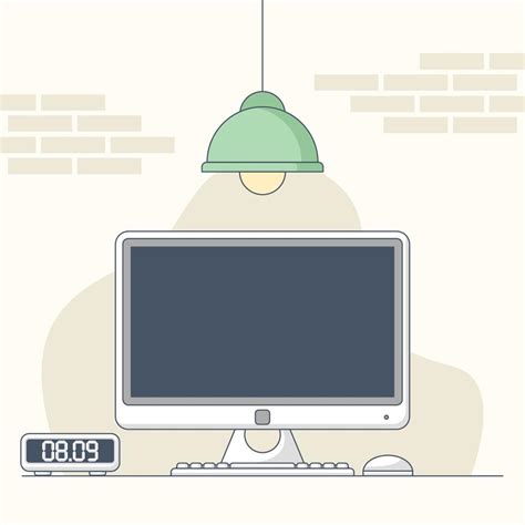 Workspace Setup Komputer In Flat Design 10054828 Vector Art At Vecteezy