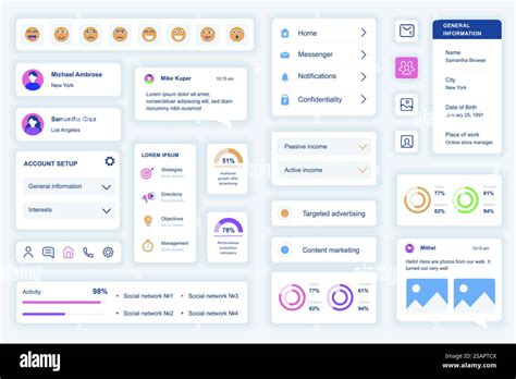 User Interface Elements Set For Social Media Mobile App Kit Template