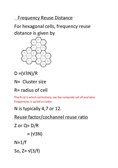 Mod1 Cellular Concept Problems Frequency Reuse Distance For Hexagonal Cells Frequency Reuse