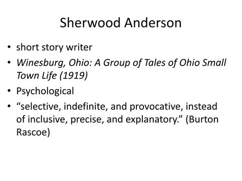 Ppt The Philosopher By Sherwood Anderson Powerpoint Presentation