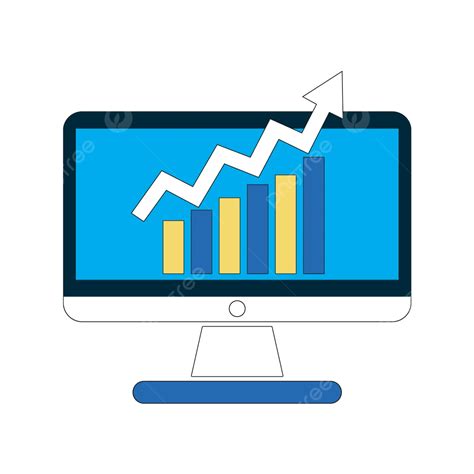 Desktop Flat Illustration Business Analytics Vector Desktop Computer