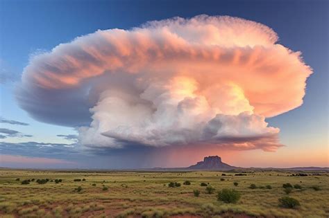Towering Cumulus Clouds Over A Landscape Premium Ai Generated Image