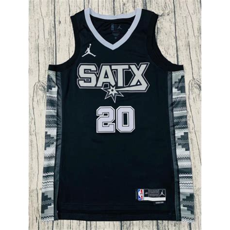 20 Ginobili 馬刺 飛人 黑 Statement Jordan Spurs 球衣 Nike 鬼切 吉諾比利 Smith 球衣