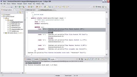 005b Java Programmierung Für Anfänger Bedingungen Switchcase Youtube