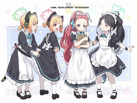 Aris Momoi Midori Yuzu Aris And More Blue Archive Drawn By Yukie Kusaka Shi Danbooru