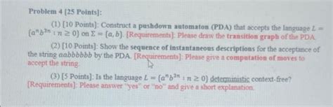 Solved Problem Points Points Construct A Chegg Com