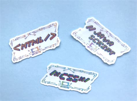 HTML CSS Javascript Transparent Stickers Coding Etsy