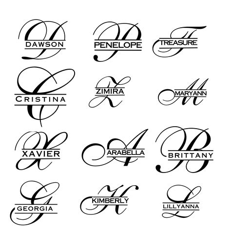 Split Monogram Alphabet SVG PNG Split Monogram Frame Alphabet Cut File Cutting Machines