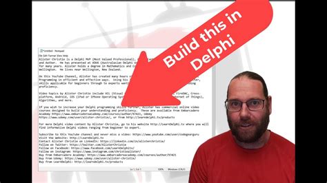 Build Notepadexe In Delphi Delphi 231 Youtube