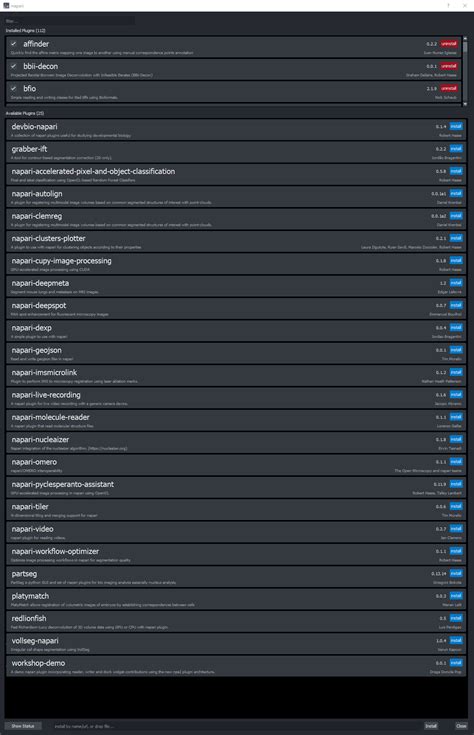 Unable To Install Napari Plugins Usage Issues Image Sc Forum