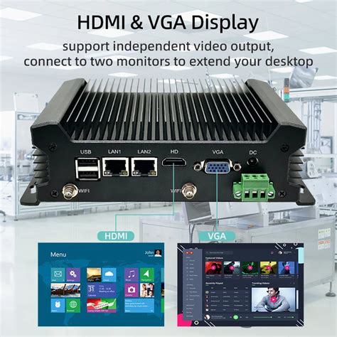 Industrial Mini Pc With Intel Celeron Quad Core J4125 Dual Lan And Gpio Support 9~36v Power For