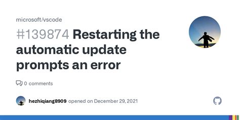 Restarting The Automatic Update Prompts An Error Issue Microsoft Vscode GitHub