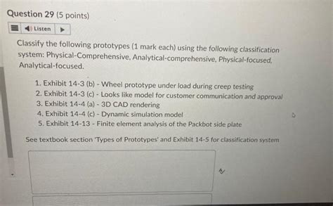 solved classify the following prototypes 1 mark each using
