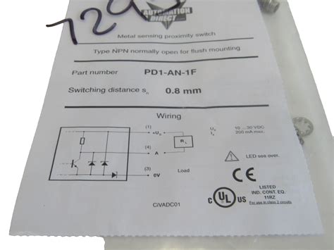 NEW AUTOMATION DIRECT PD AN F PROXIMITY SENSOR PD AN F SB Industrial Supply Inc