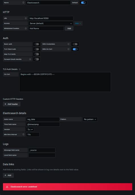 elasticsearch error undefined elasticsearch grafana labs community