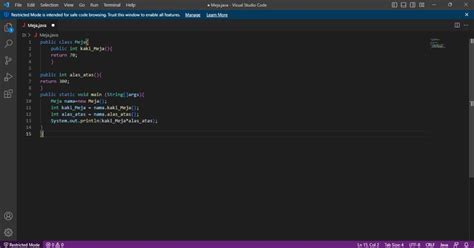 Source Code Program Menghitung Kaki Meja Dikali Alas Meja Menggunakan Java