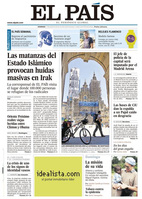 El País Spanish Newspaper Front Page