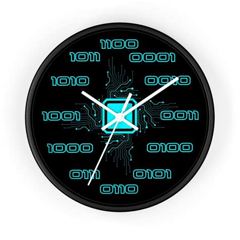 Tech Binary Wall Clock Numbers In Binary Code Perfect For