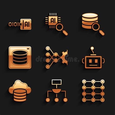Set Neural Network Algorithm Artificial Intelligence Robot Cloud Database Server Data And
