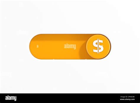 Yellow Toggle Switch Slider With Dollar Sign Icon On A White Background