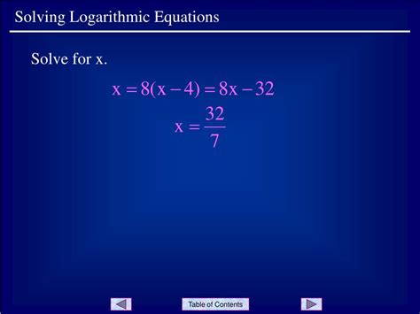 PPT Solving Logarithmic Equations PowerPoint Presentation Free Download ID