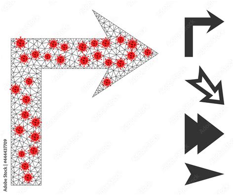 Mesh Turn Right In Infection Style Mesh Wireframe Turn Right Image In Low Poly Style With