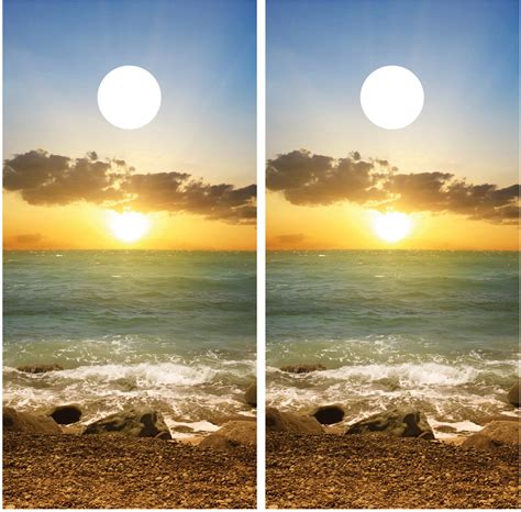Beach Sunset Cornhole Wraps Mid Atlantic Designs