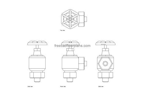 Simple Angle Stop Valve Free Cad Drawings