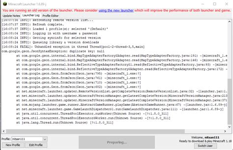 Minecraft Keeps Crashing The Main Launcher Keeps Crashing So I Downloaded The Old Launcher