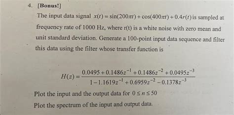 Solved The Input Data Signal