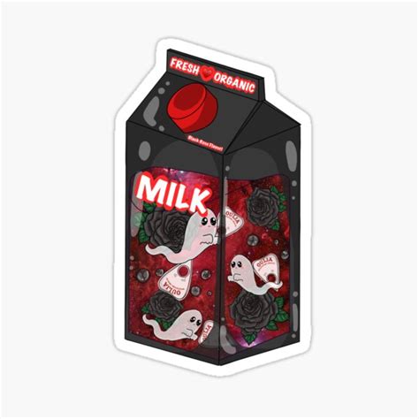 Spooky Themed Milk Sticker For Sale By Shahdraws Redbubble