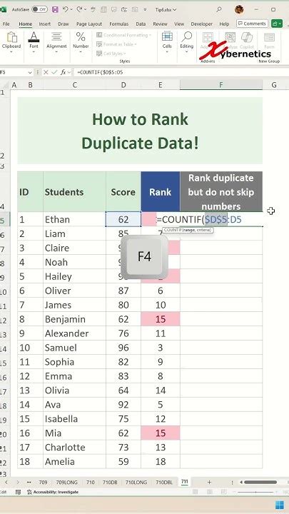 How To Rank Duplicate Values In Excel Without Skipping Numbers In Excel Excel Tips And Tricks